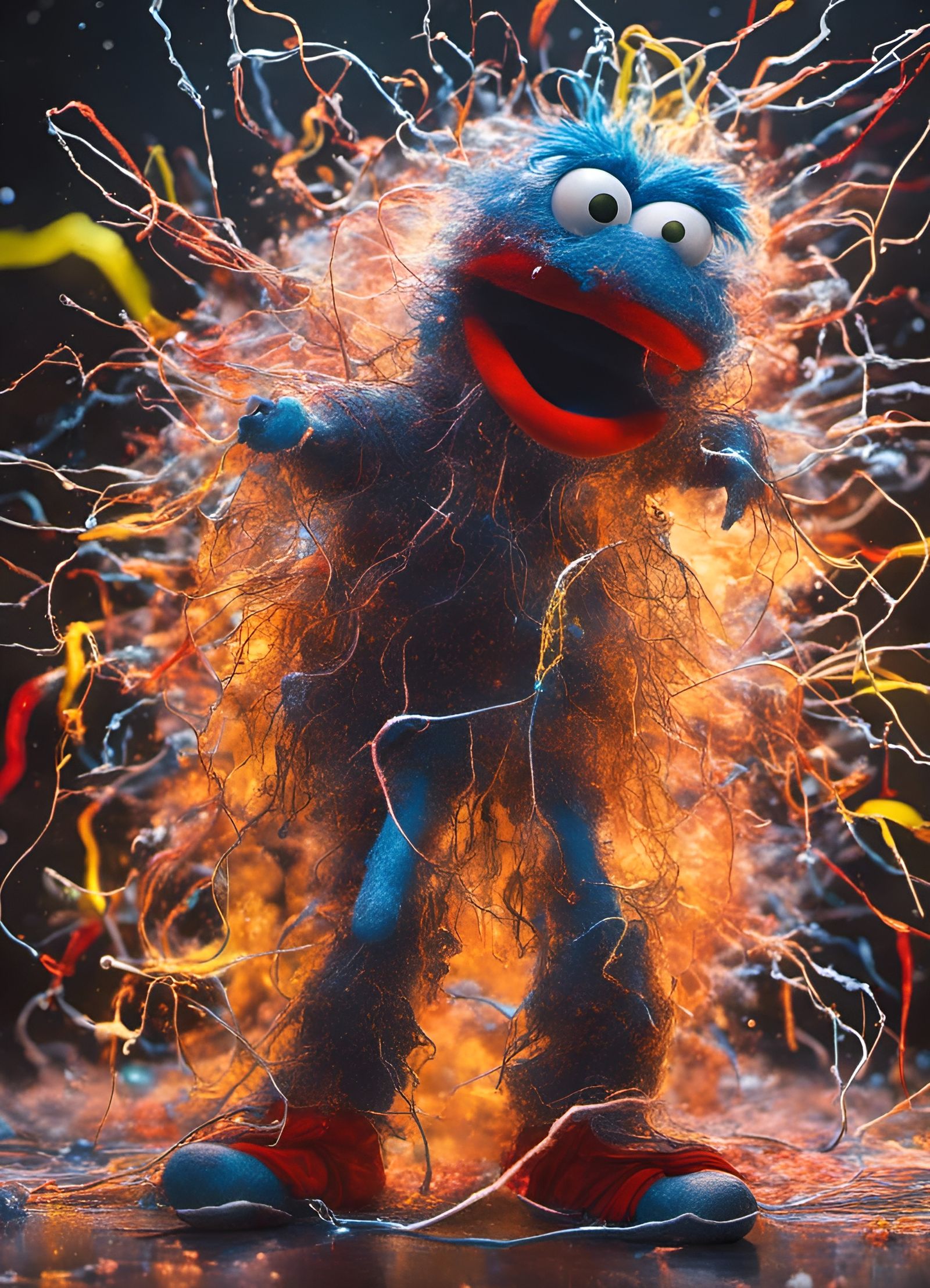 Exploding Muppets - AI Generated Artwork - NightCafe Creator