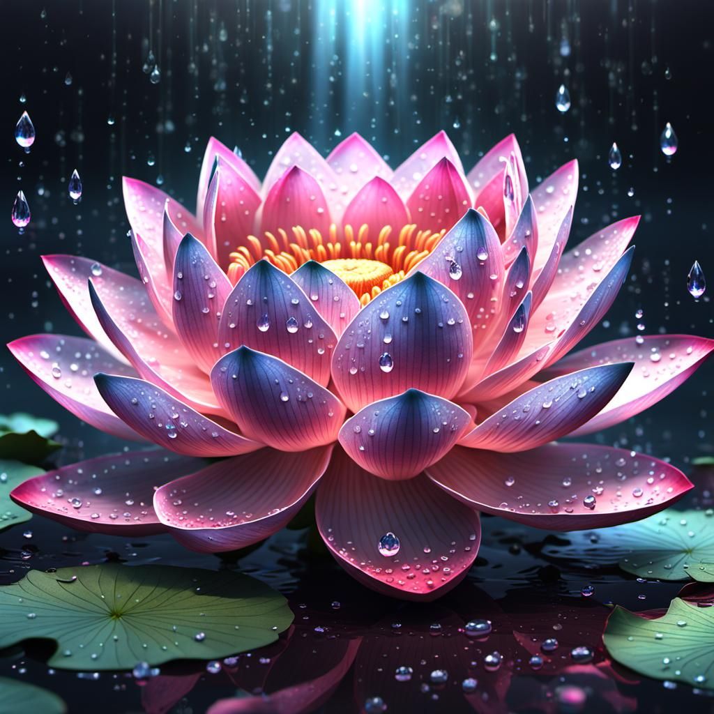Sparkling lotus flower - AI Generated Artwork - NightCafe Creator