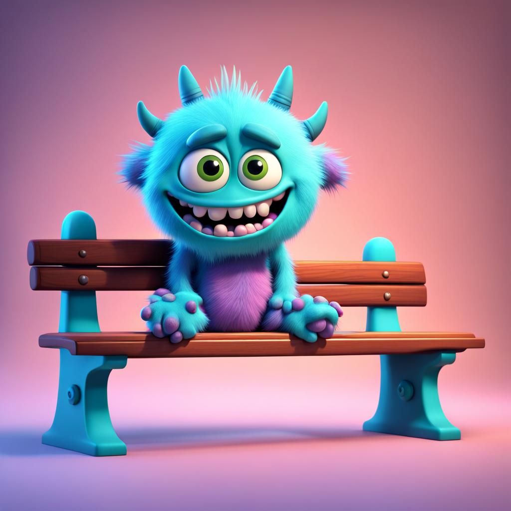 Charming Animated Creature Takes a Seat - AI Art