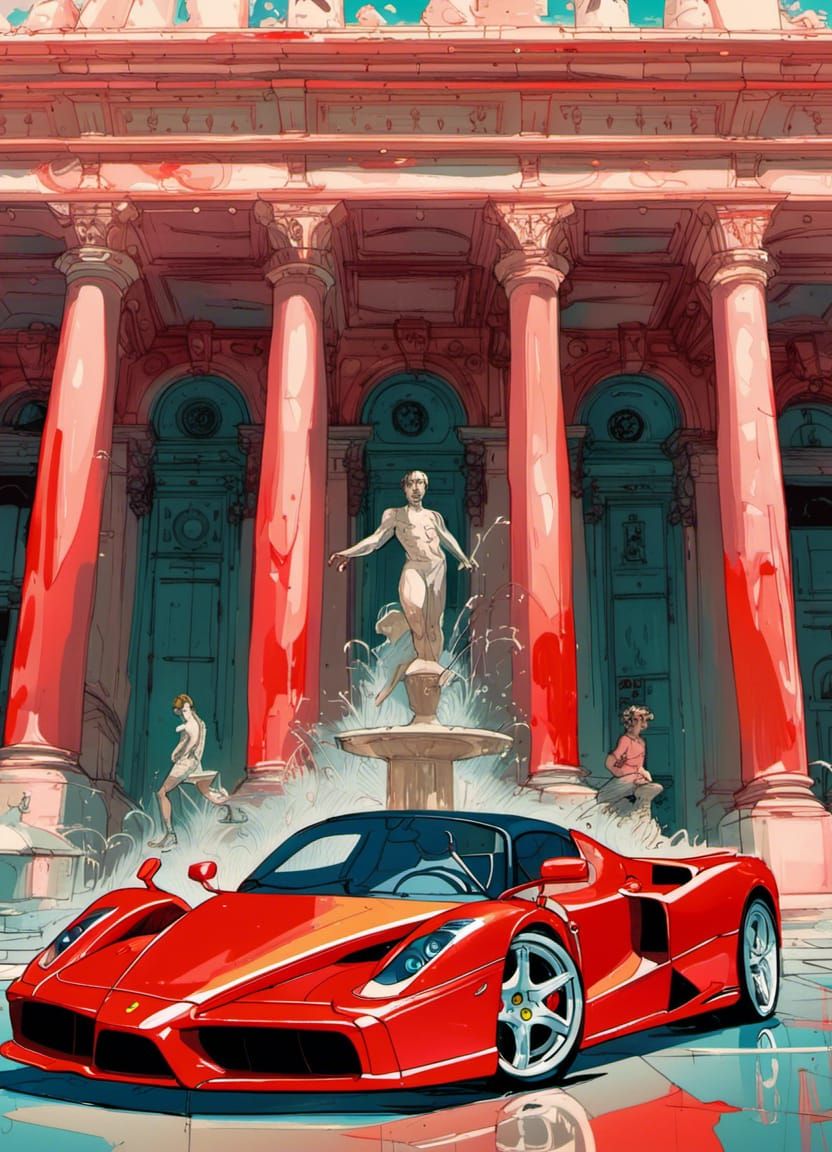 Red Ferrari Enzo - AI Generated Artwork - NightCafe Creator