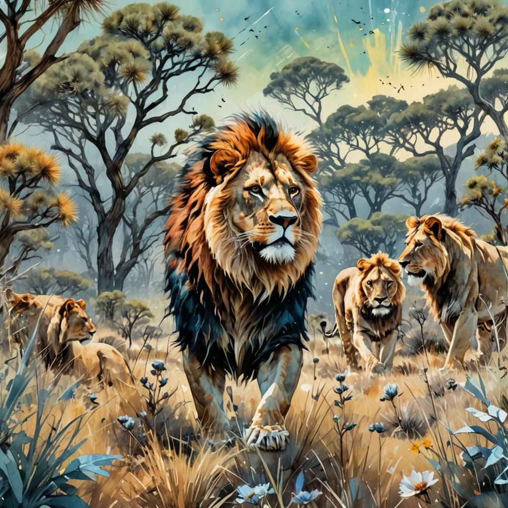 LIONS - AI Generated Artwork - NightCafe Creator