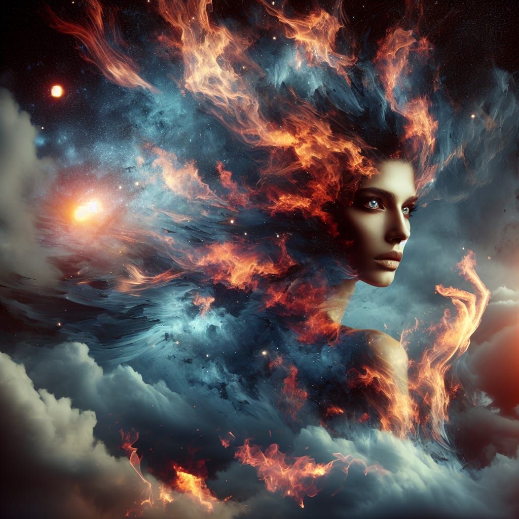 Fire Element Goddess - AI Generated Artwork - NightCafe Creator