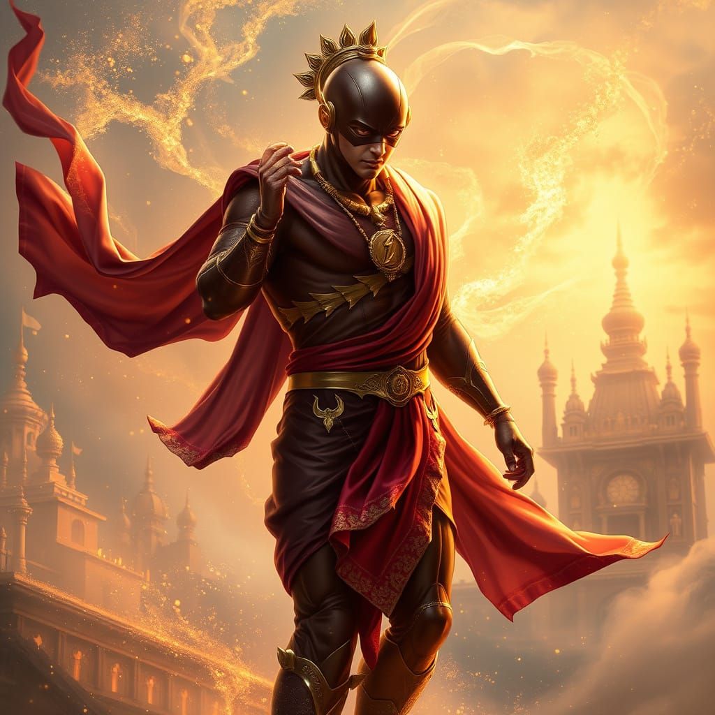 Hindu God The Flash in action - Divine Flash: Hindu God of L...
