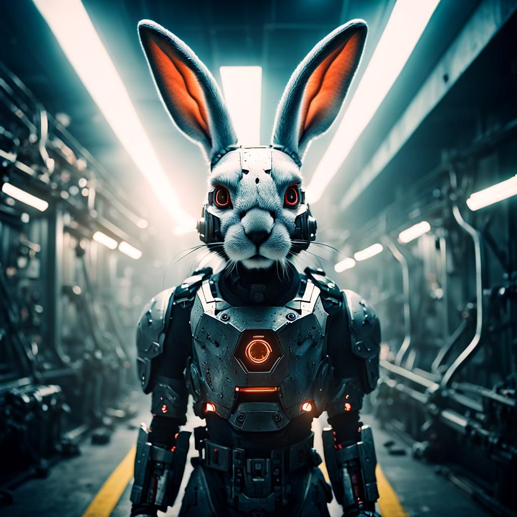 My cyborg rabbit - AI Generated Artwork - NightCafe Creator