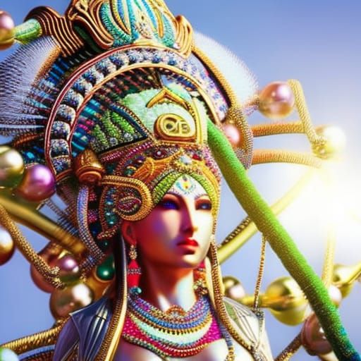 Beautiful Giant Goddess Wearing A String of Planetoids Necklaces like ...