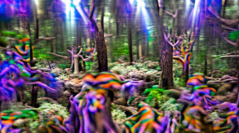 psychedelic forest natural lighting 64 megapixels sharp focus - AI ...