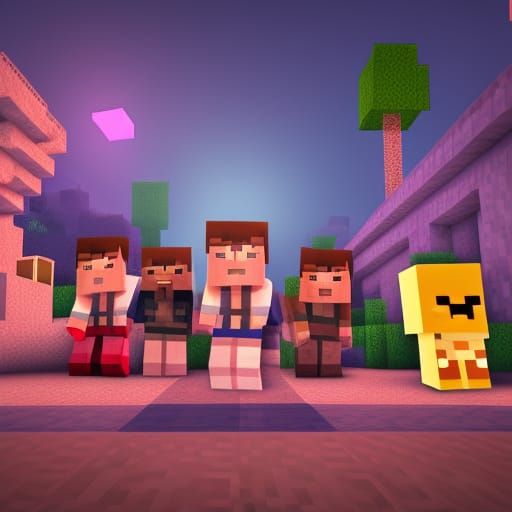 Among Us Minecraft Roblox Fortnight at 3 am - AI Generated Artwork ...