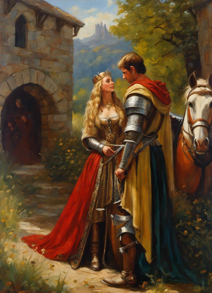 Medieval queen with her Knight - AI Generated Artwork - NightCafe Creator