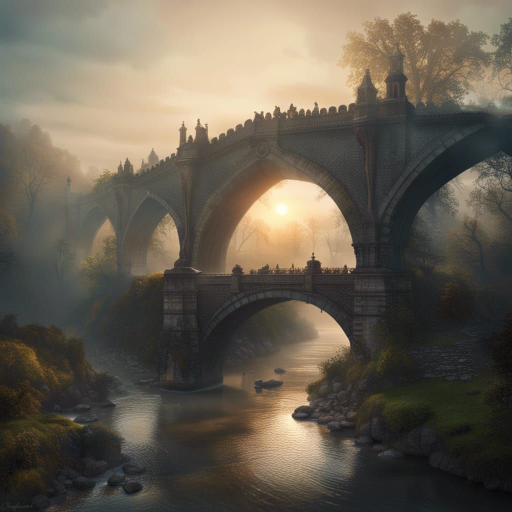 epic old stonebridge - AI Generated Artwork - NightCafe Creator