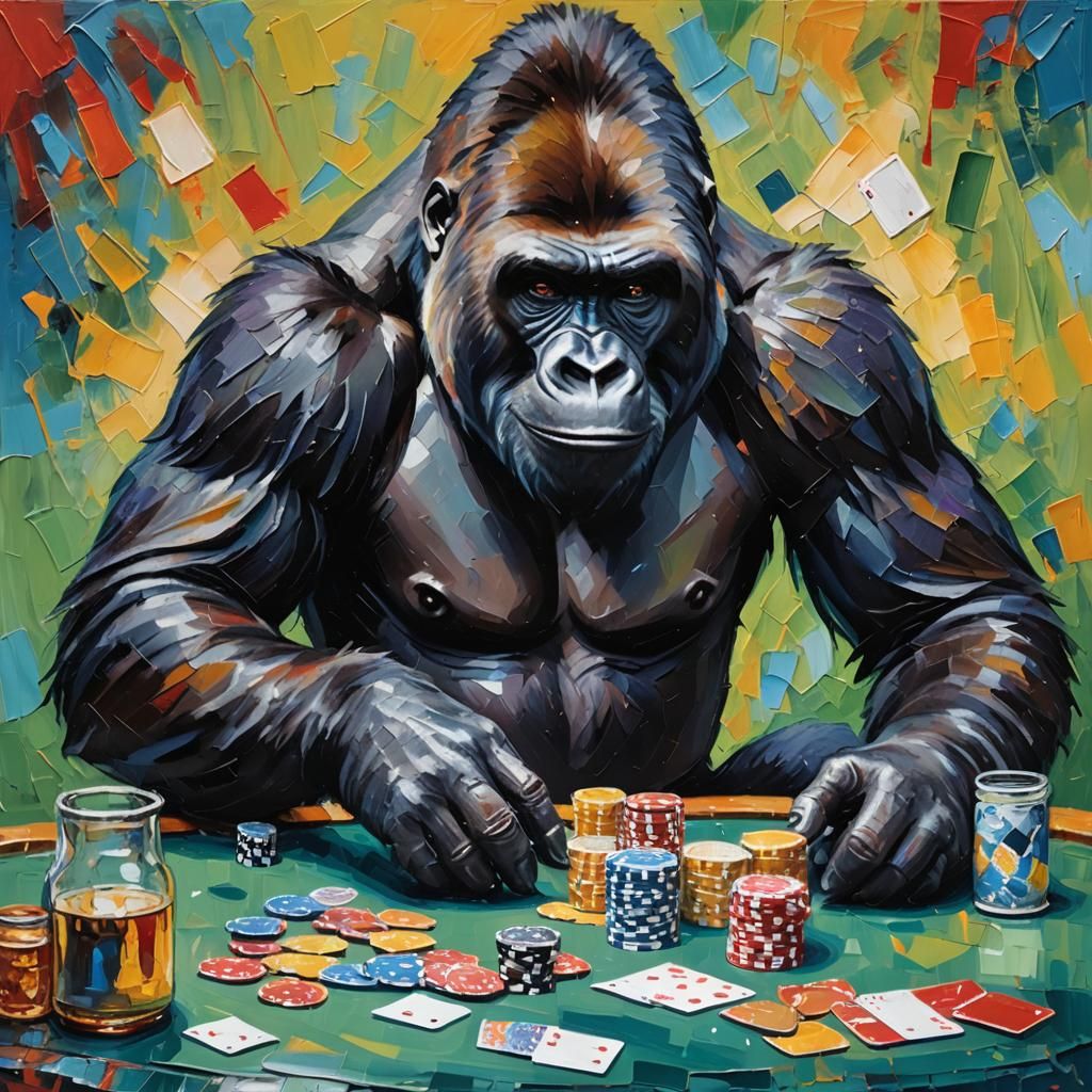 Gambling Gorilla - AI Generated Artwork - NightCafe Creator