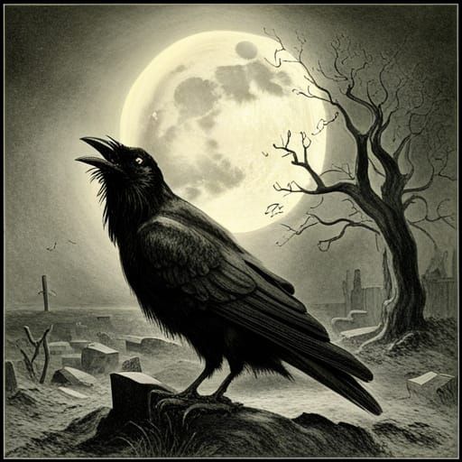 Edgar Allen Crow - AI Generated Artwork - NightCafe Creator