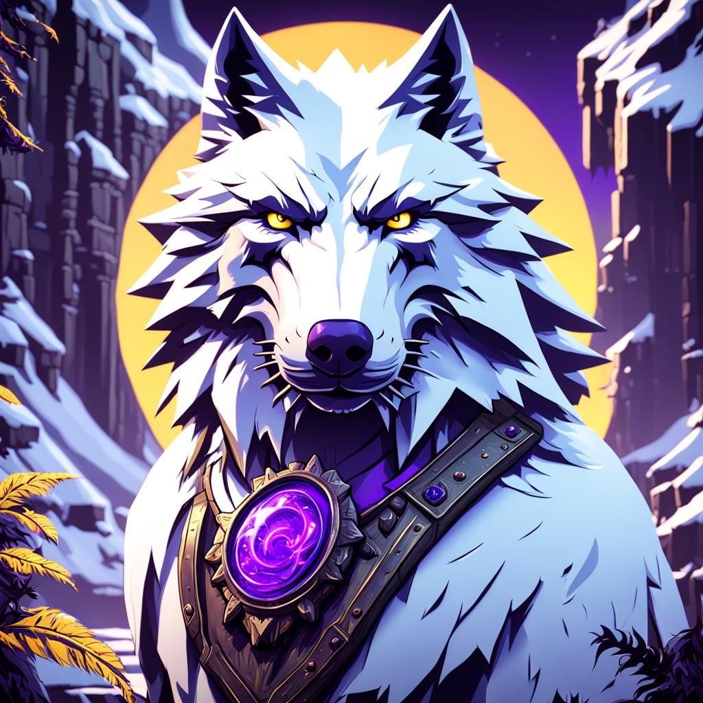 white7fang the white wolf in a retro video game universe - AI Generated ...