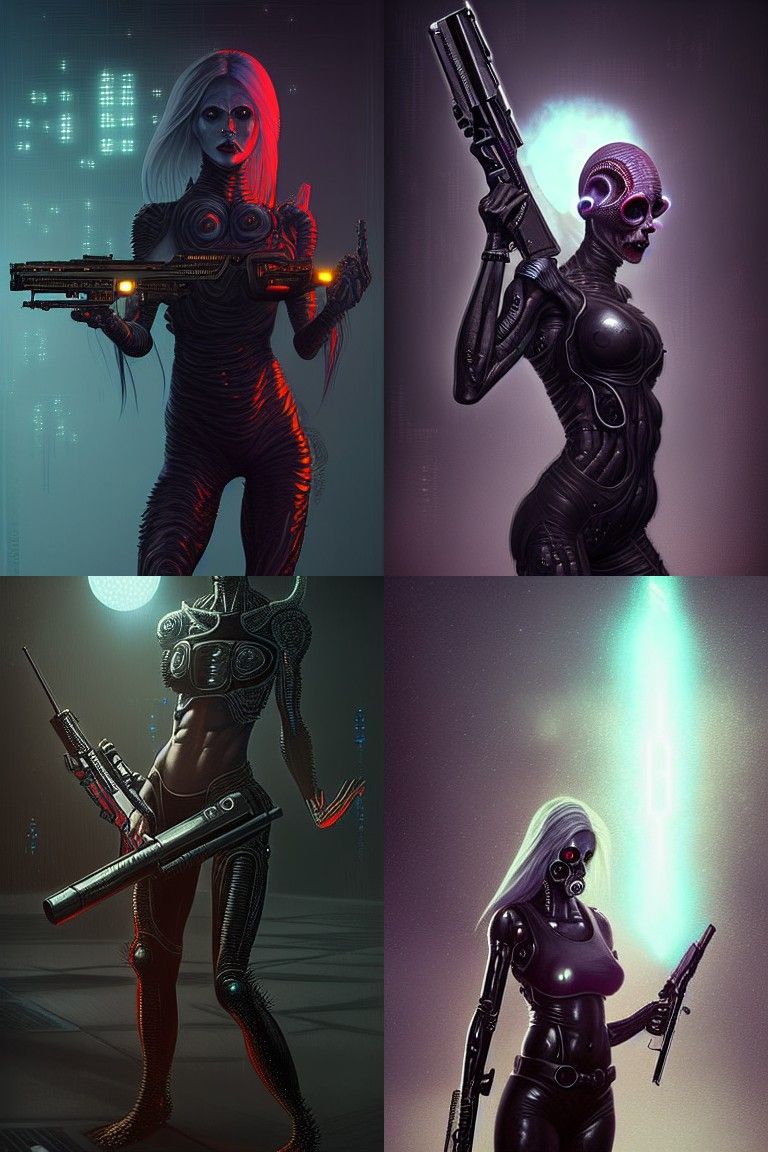 Biogenetic, extraterrestrial, female demon,highly detailed; a ...