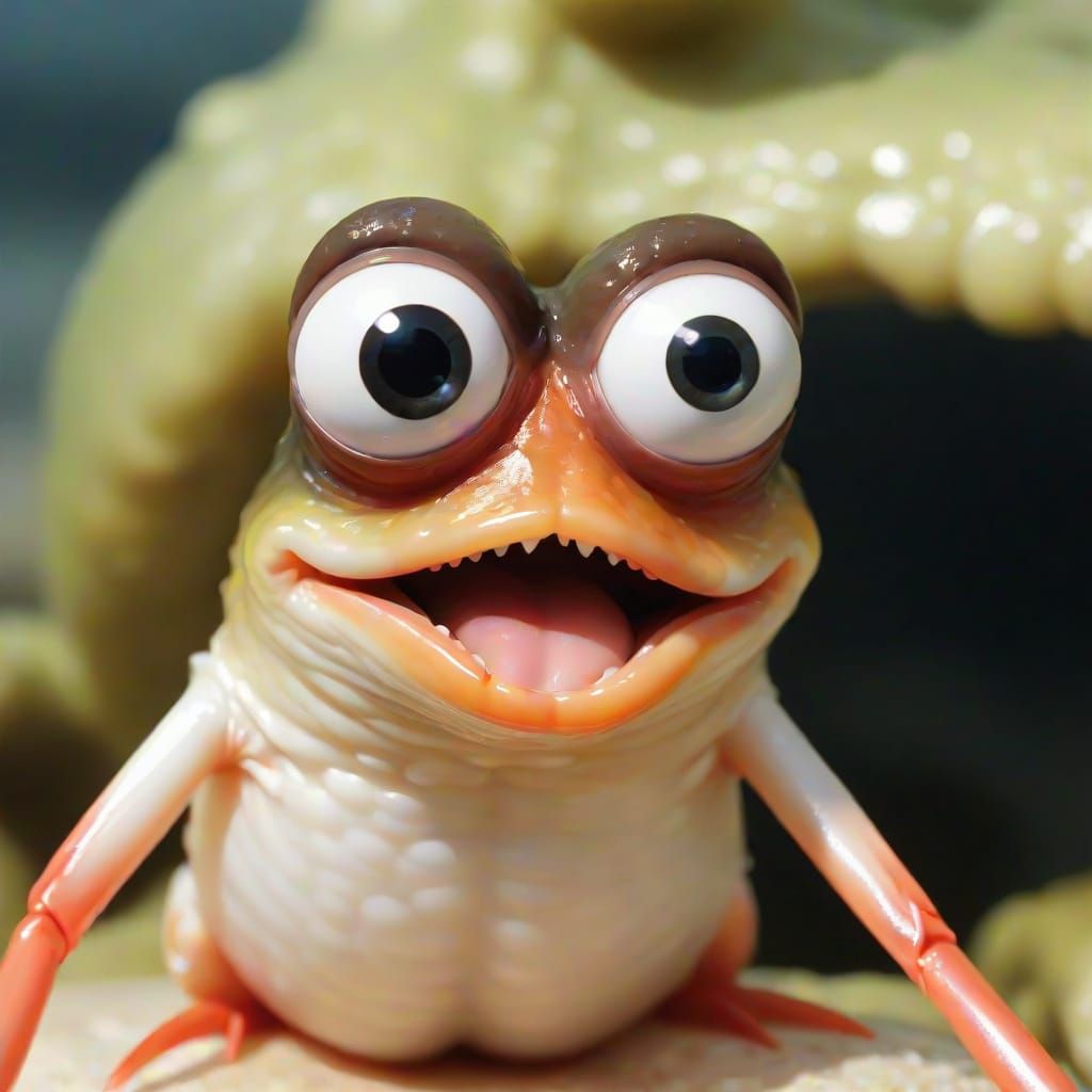 Comical Shrimp Masterpiece with Bulging Googly Eye... - AI Art