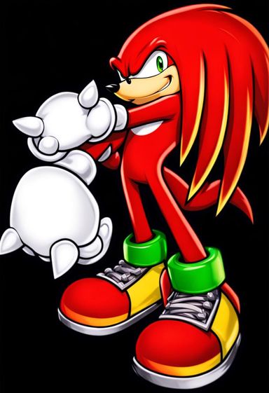 Knuckles the Echidna with two eyes from Sonic the Hedgehog has a simple ...