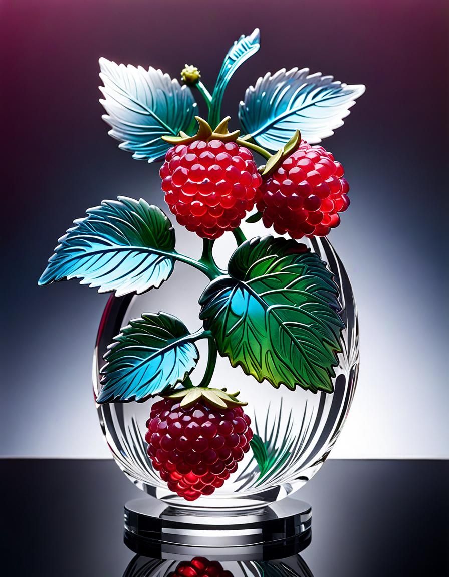 Crystal Raspberries - AI Generated Artwork - NightCafe Creator