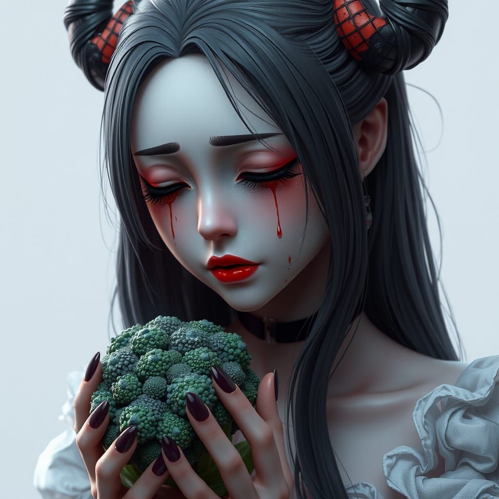 Surreal Vampire Portrait in Photorealistic Style - AI Art