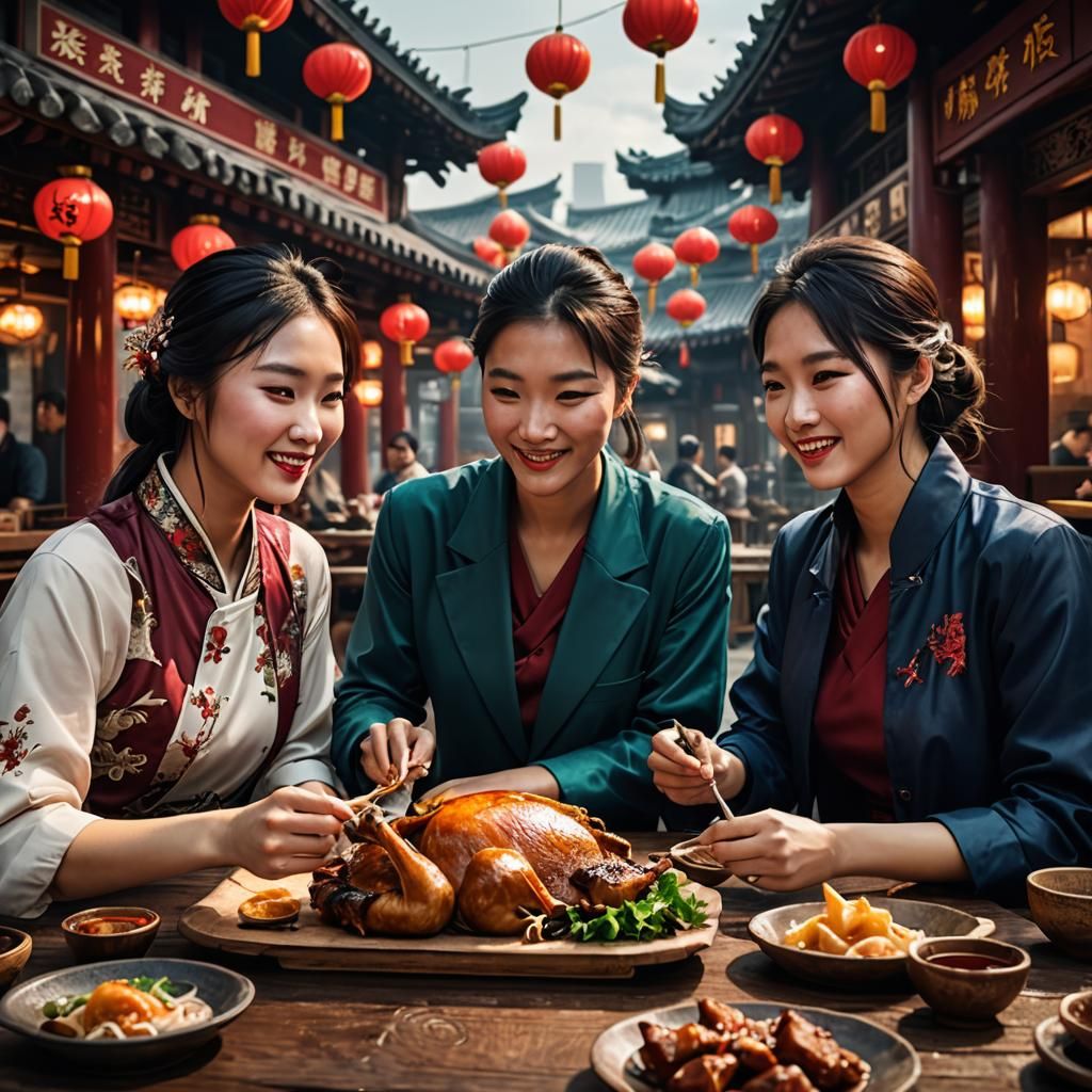 Eating... Peking Duck in Beijing - AI Generated Artwork - NightCafe Creator