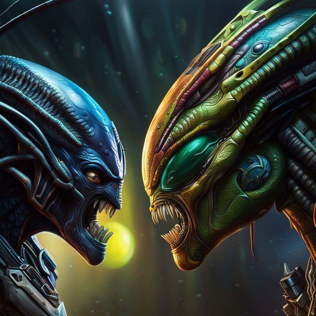 Aliens vs Predators - AI Generated Artwork - NightCafe Creator
