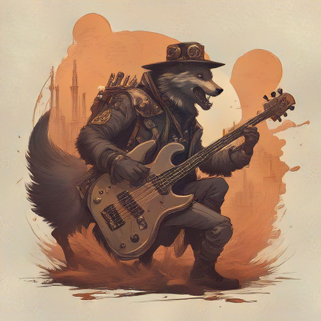 Wolf Rockstar 2 - AI Generated Artwork - NightCafe Creator