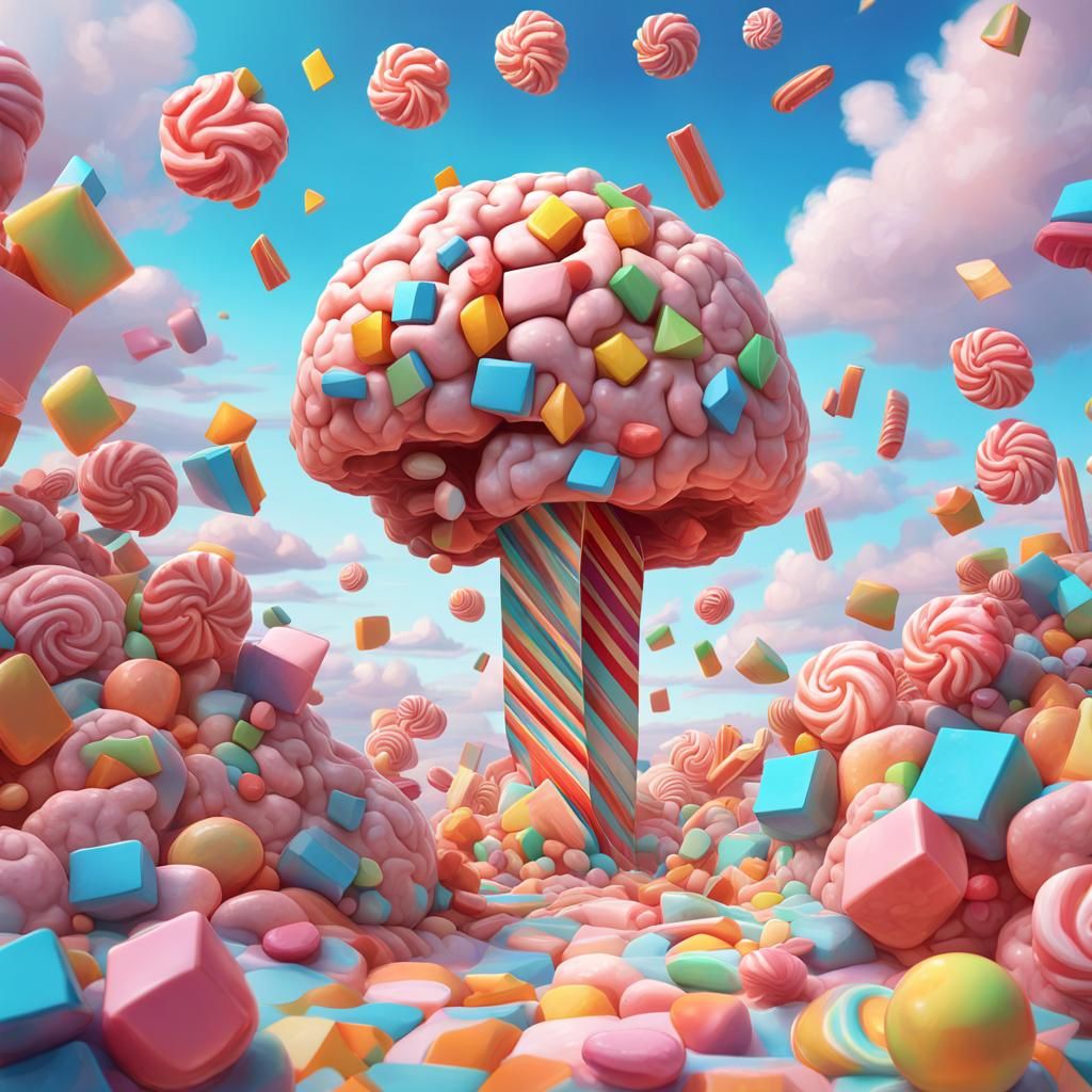 Scatter Brained - Brain Shattering into Candy Geometric Sha...