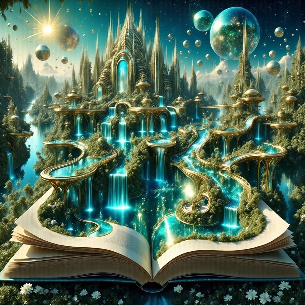 The Magic of Books - Surreal Futuristic Resort Unfolds from ...