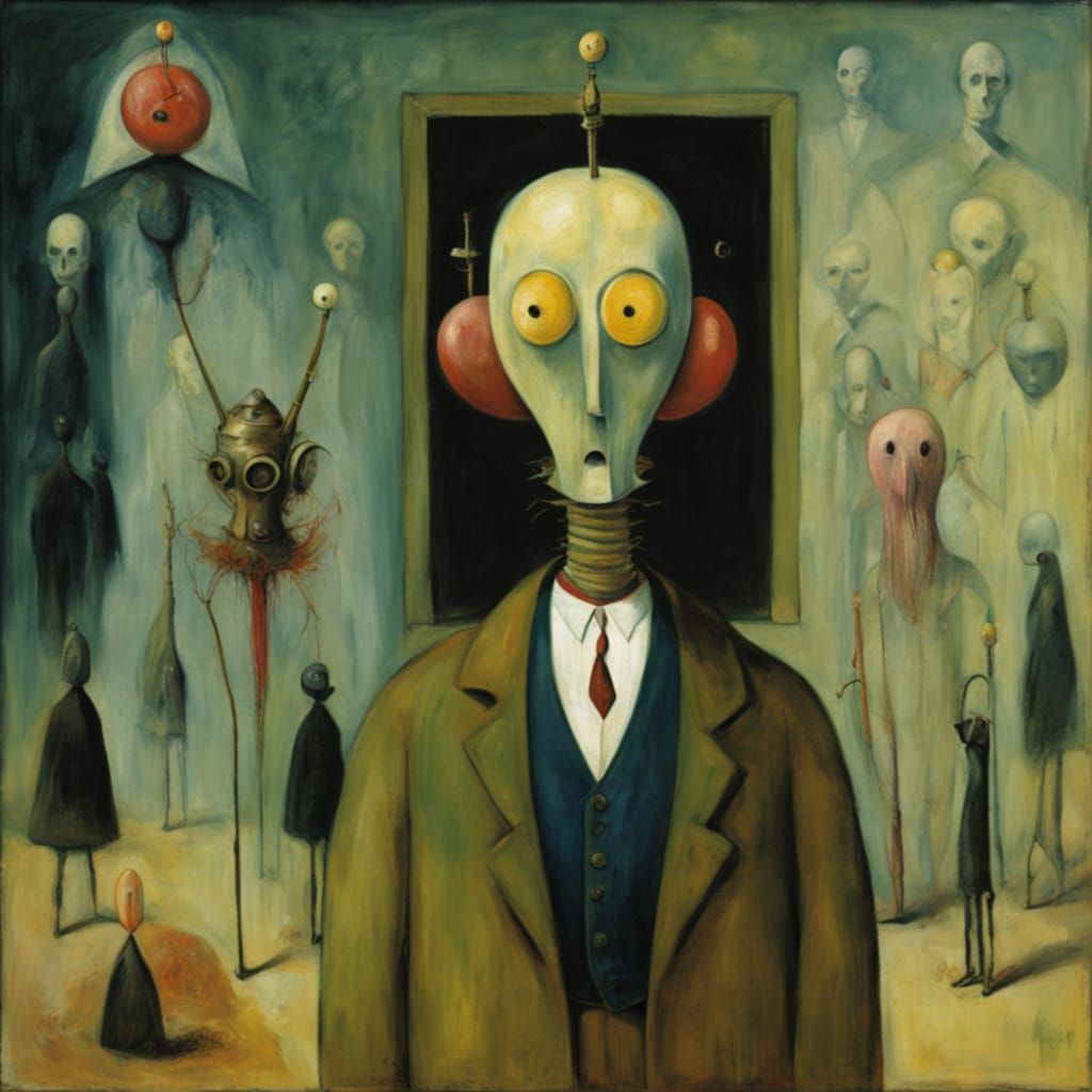 Sinister Gouache Robot in Epic Impressionist Style - AI Art