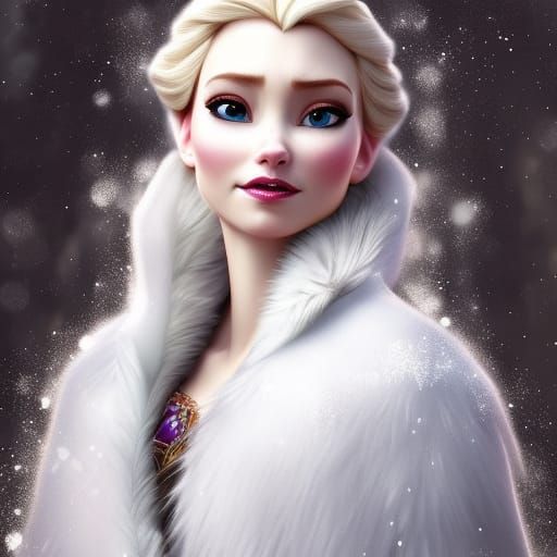 Winter Royalty Elsa VIII - AI Generated Artwork - NightCafe Creator