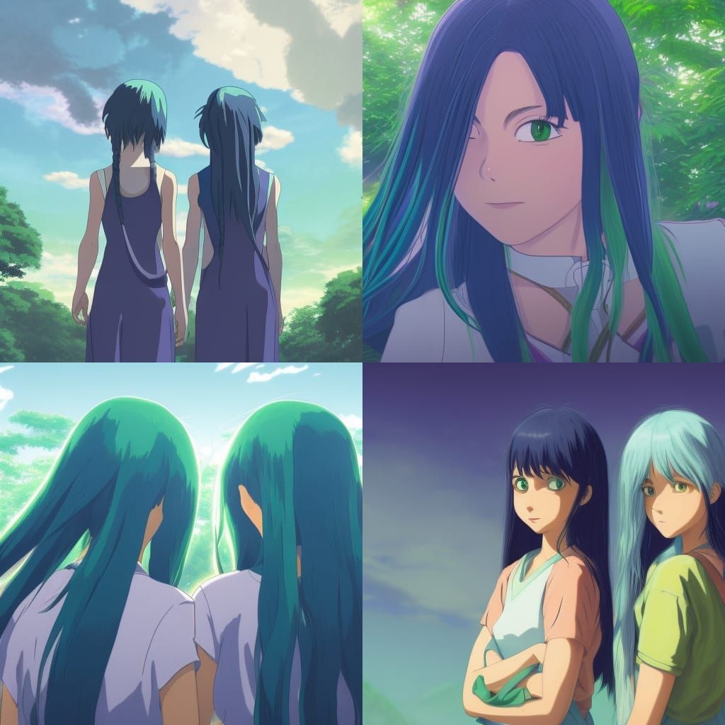 Lovely Twin Sisters - AI Generated Artwork - NightCafe Creator