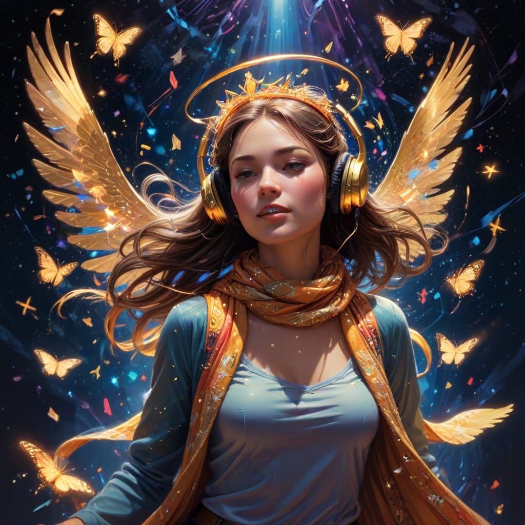 Girl in Neon Comic Book Art Dance Scene - AI Art