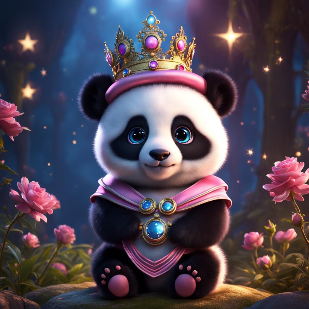 'Princess Panda' ~ Evolved from my own 'Witchy Panda' - AI Generated ...