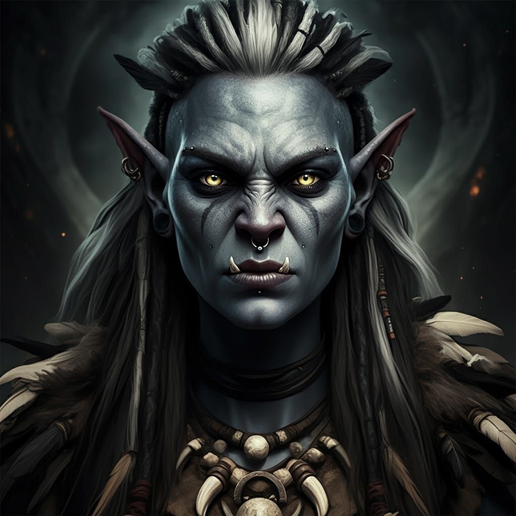 female orc shaman 1 - Ethereal Grey Skinned Orc Shaman in My...