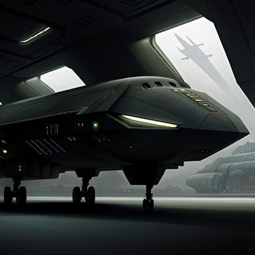 Dieselpunk Starship in Dark Academic Hyperrealism - AI Art