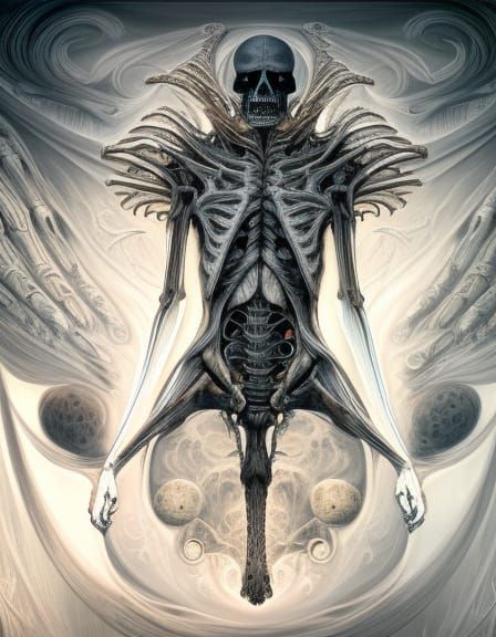 human skeleton, cemetery, spooky, cosmic, intricate, Hyperdetailed ...