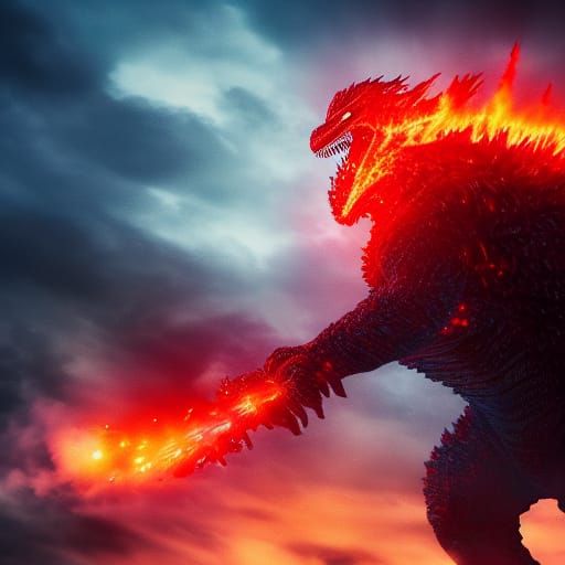 BURNING SHIN GODZILLA - AI Generated Artwork - NightCafe Creator