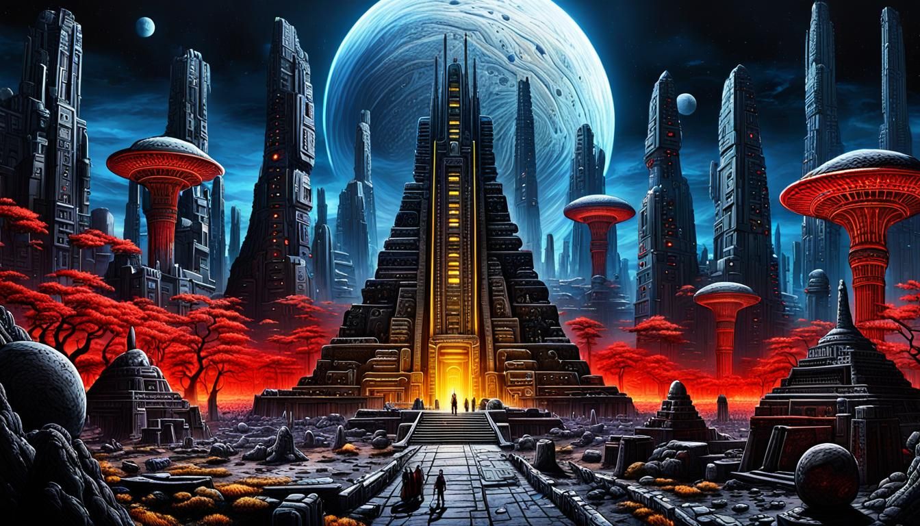 Alien Mega City - AI Generated Artwork - NightCafe Creator