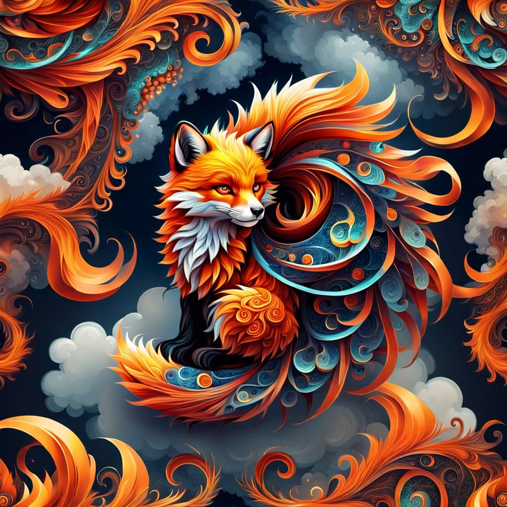 Incredible Fox in Fires - AI Generated Artwork - NightCafe Creator