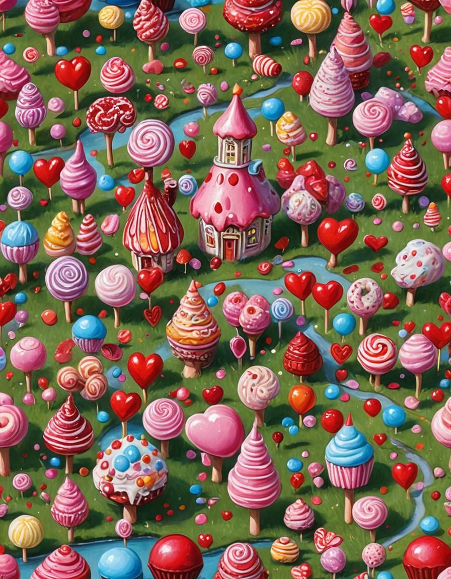 cute valentine candyland - AI Generated Artwork - NightCafe Creator
