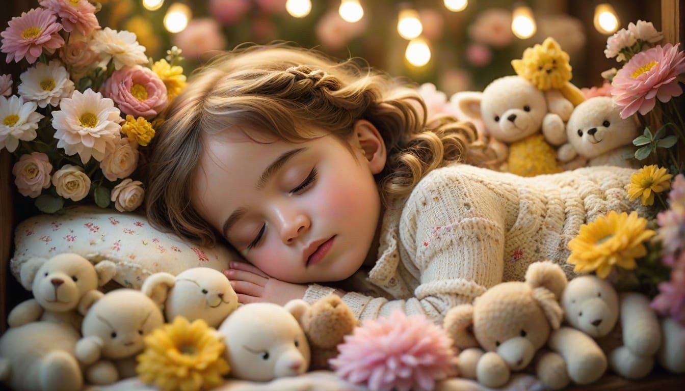 Dreamy Baby Hermione Granger in Flower-Adorned Cri... - AI Art