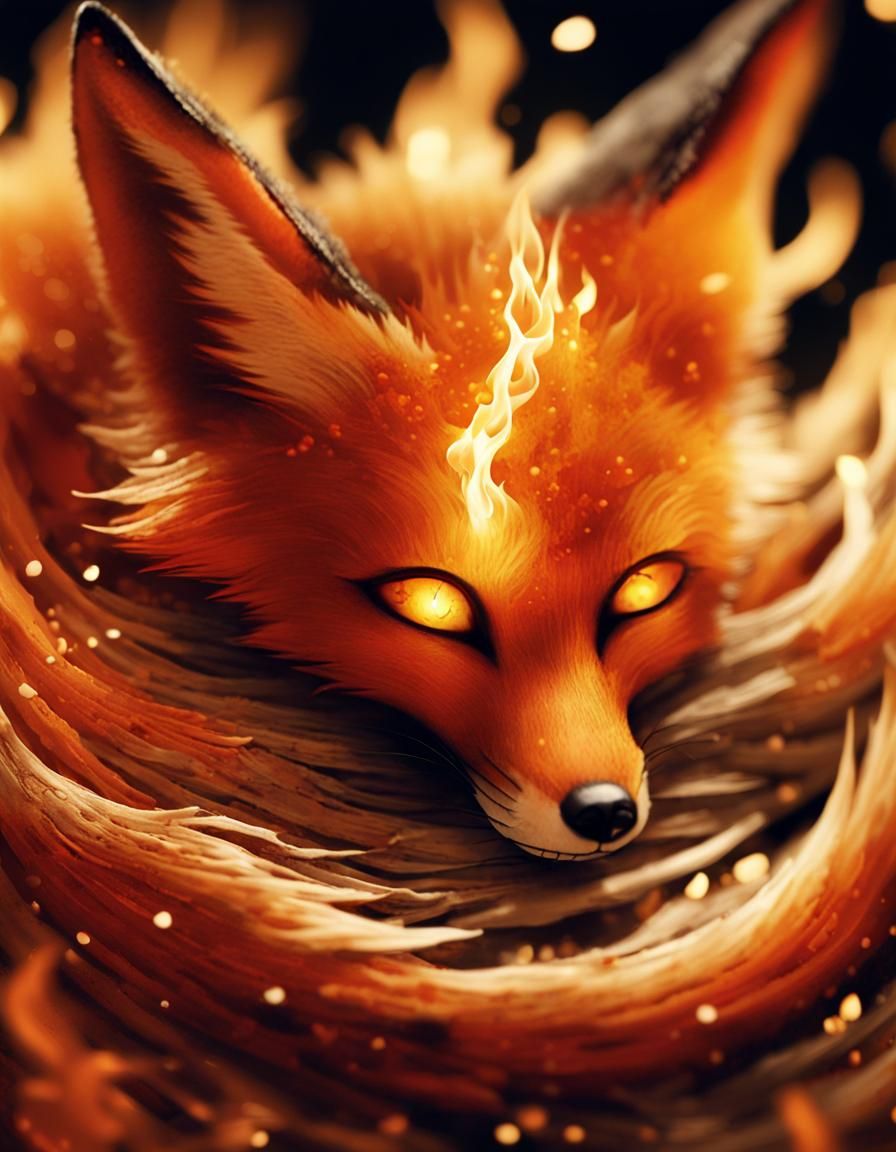 Flamey fox. - AI Generated Artwork - NightCafe Creator