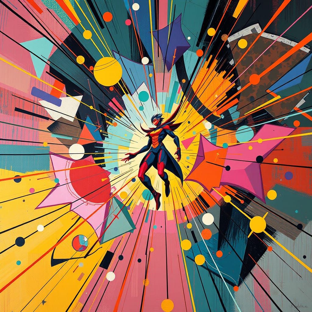 Surreal Dynamic Panel Art with Geometric, Angular,... - AI Art