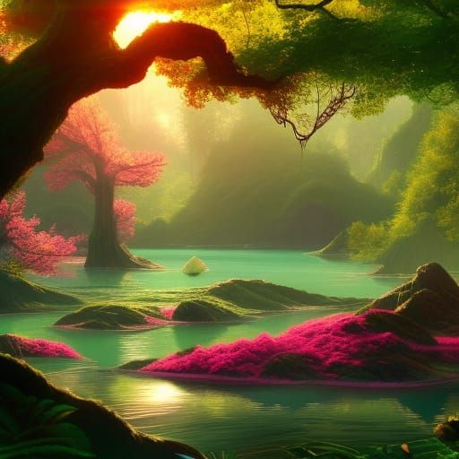 magic lake - AI Generated Artwork - NightCafe Creator