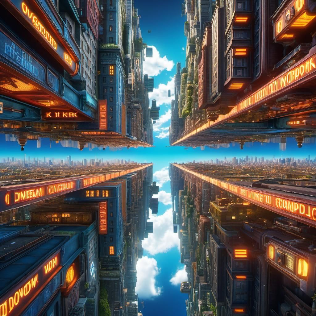 Upside down city - AI Generated Artwork - NightCafe Creator