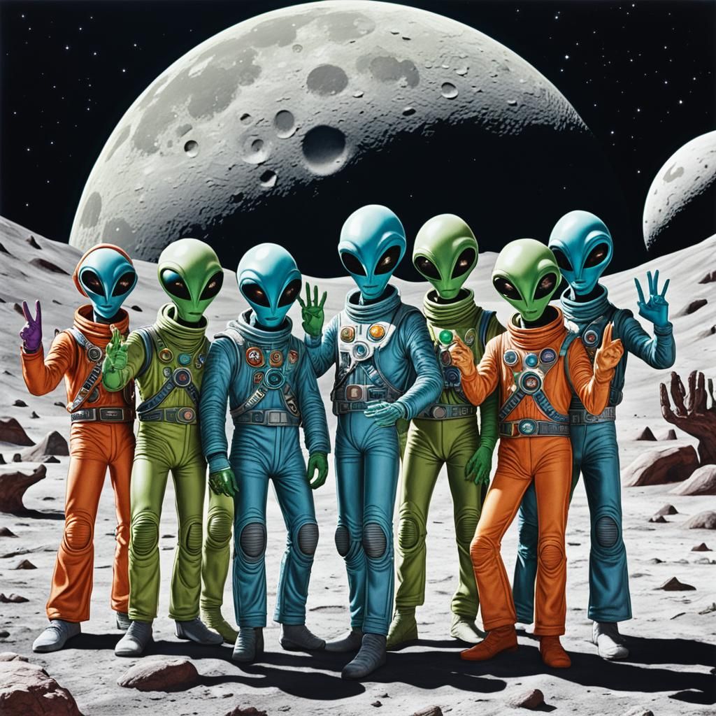 Comic by George Perez Shows a group of Roswell alien tourists dressed ...