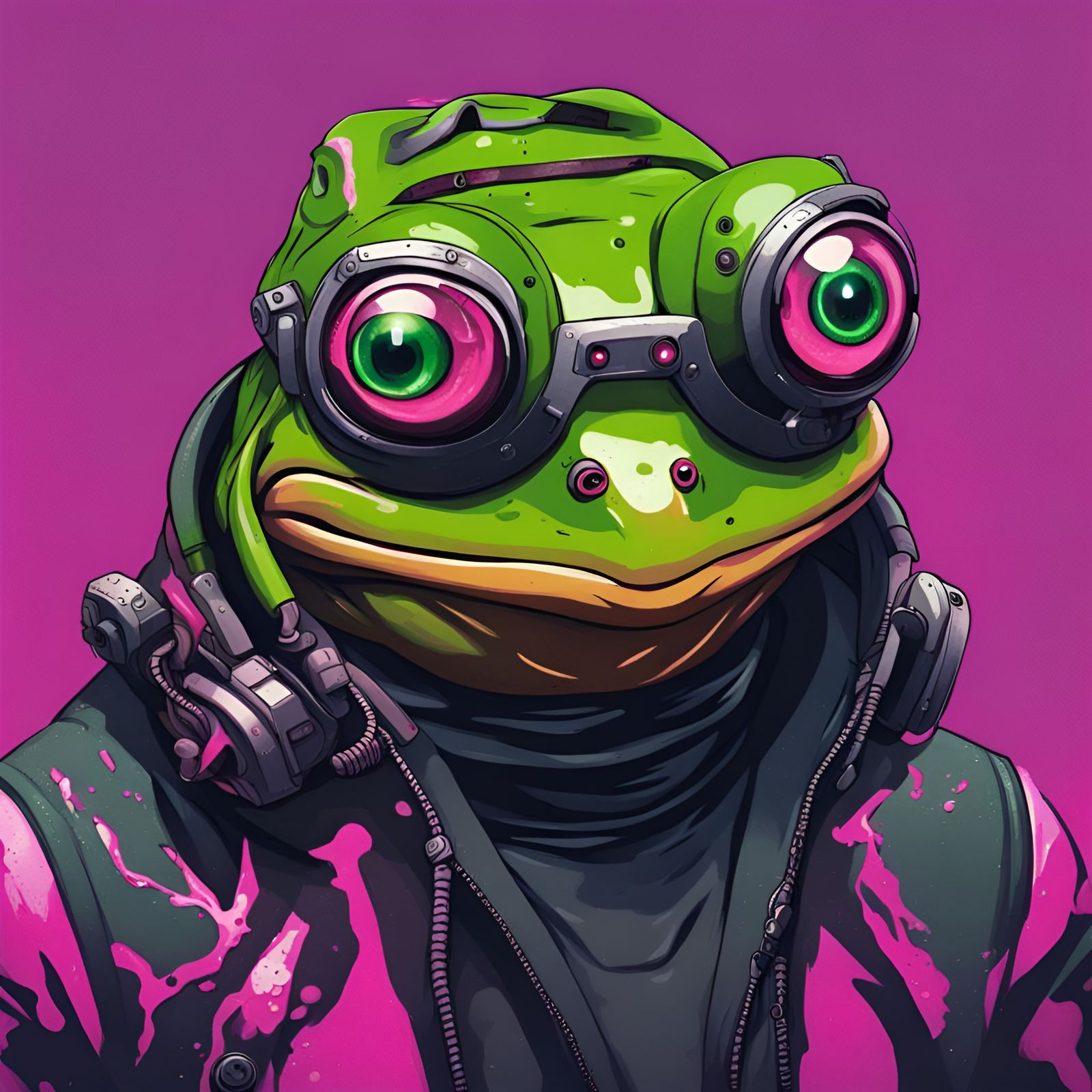 Cyberpunk Frog #1 - AI Generated Artwork - NightCafe Creator