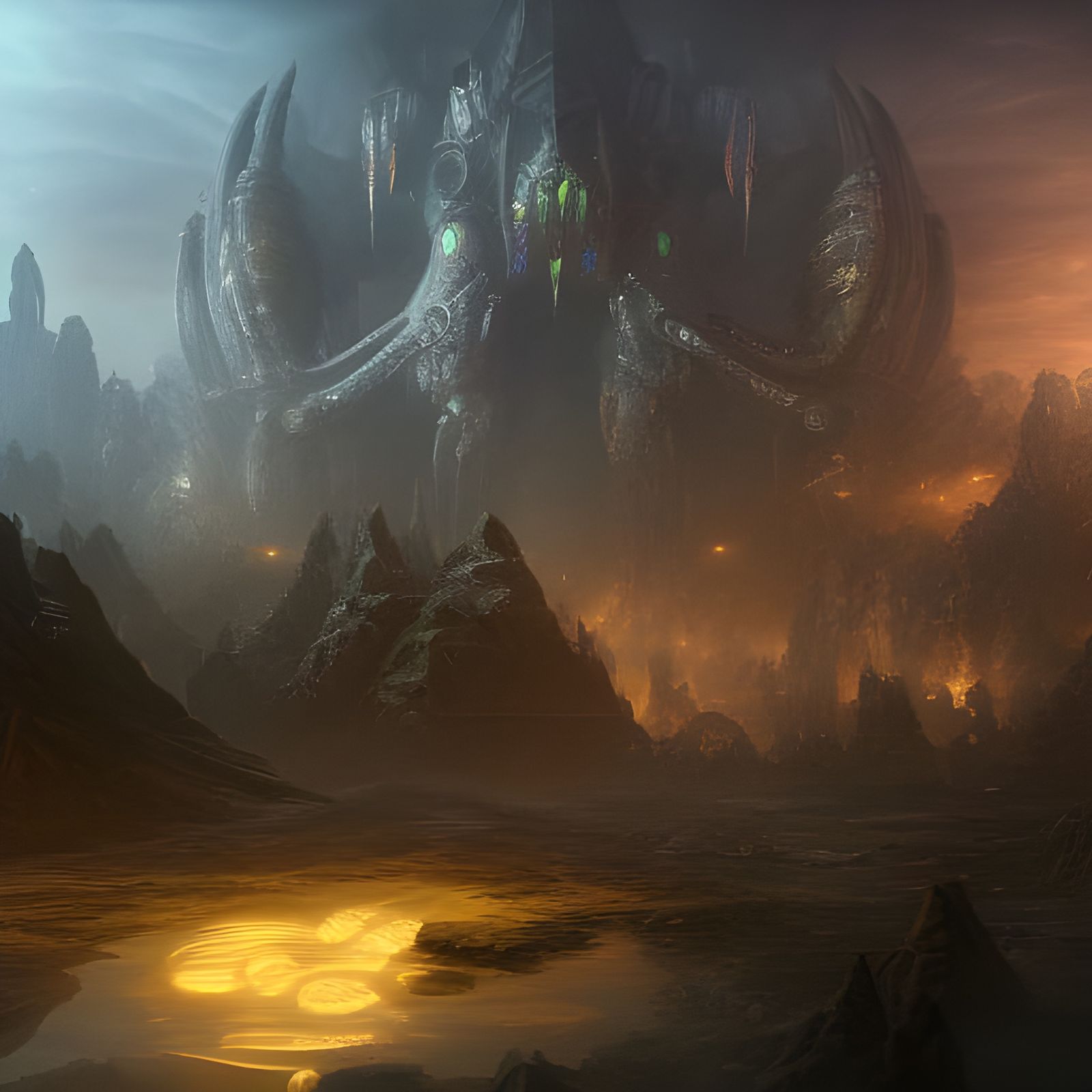 Giant Zerg Hive Base Concept - AI Generated Artwork - NightCafe Creator