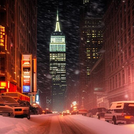 New York Winter - AI Generated Artwork - NightCafe Creator