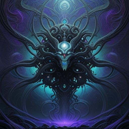 Holy Parasite AI - Ethereal Parasite with Glowing Aura in Dr...