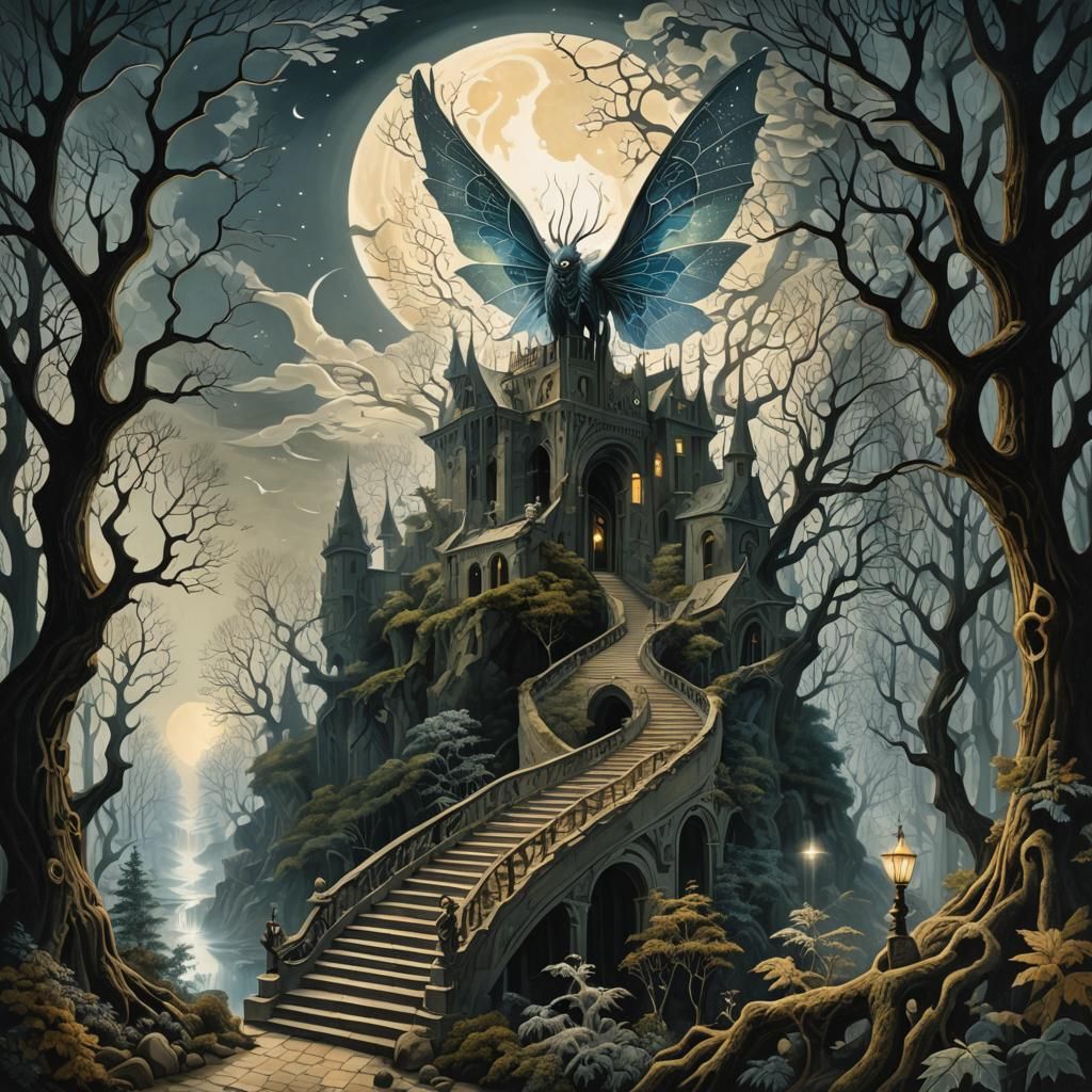Castle Moth Creature - AI Generated Artwork - NightCafe Creator