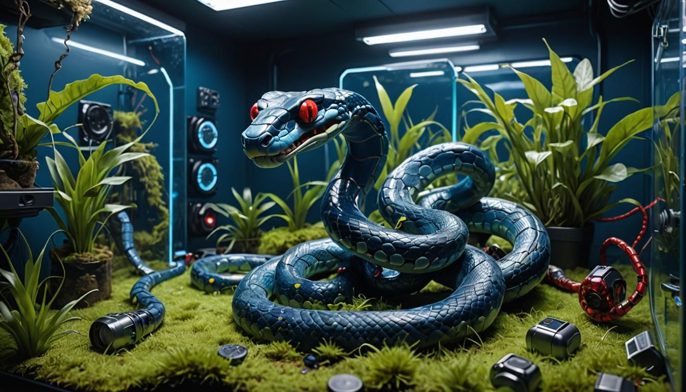 Cyborg Pet Python - AI Generated Artwork - NightCafe Creator